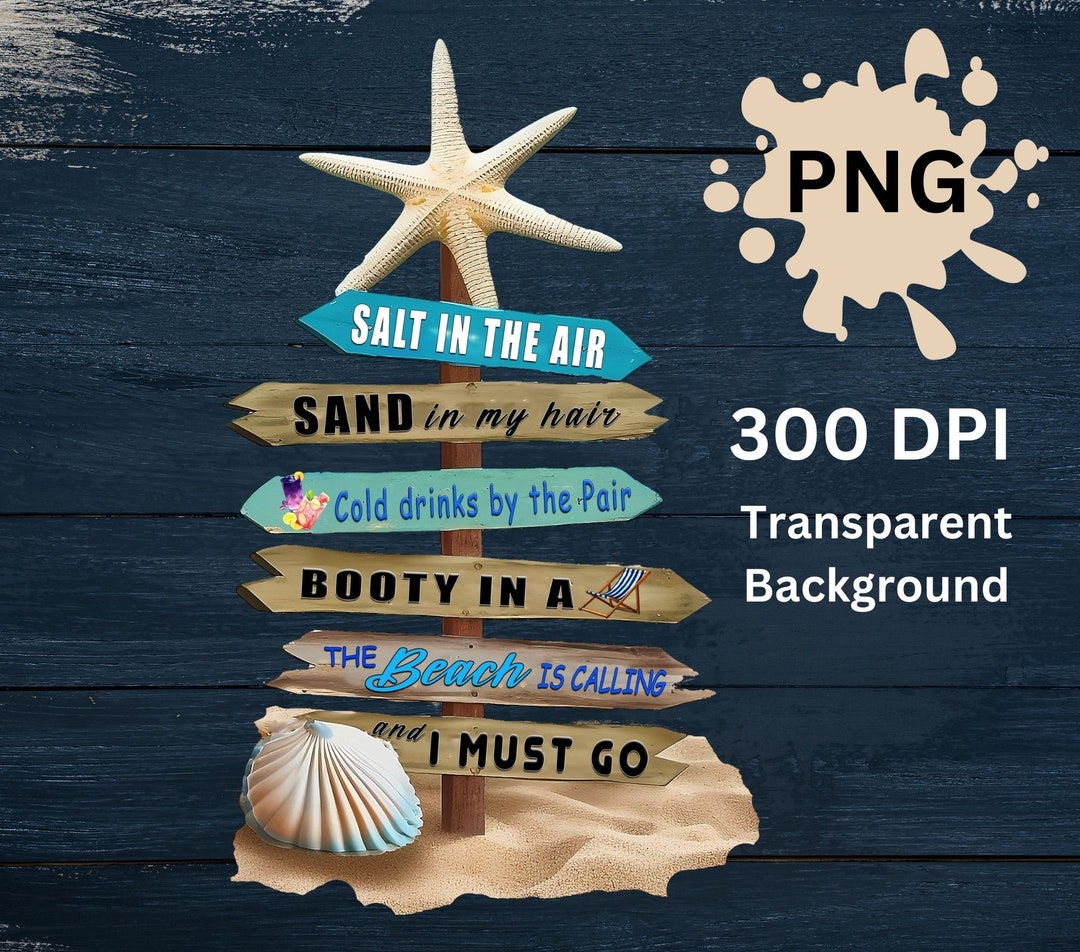 Salt in the Air Sand in My Hair PNG, Digital Design, Sublimation Design ...