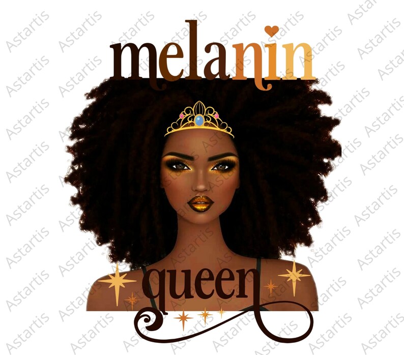 Pretty Afro Woman Clipart Melanin Queen Beautiful Black - Etsy