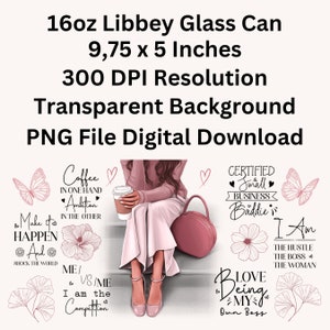 You Can Change the World 16oz Libbey Glass Can Sublimation Design, Boss Babe Libby Wraps, Boss ...