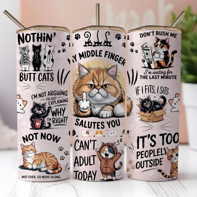 Funny Cat Tumbler Svg - Etsy