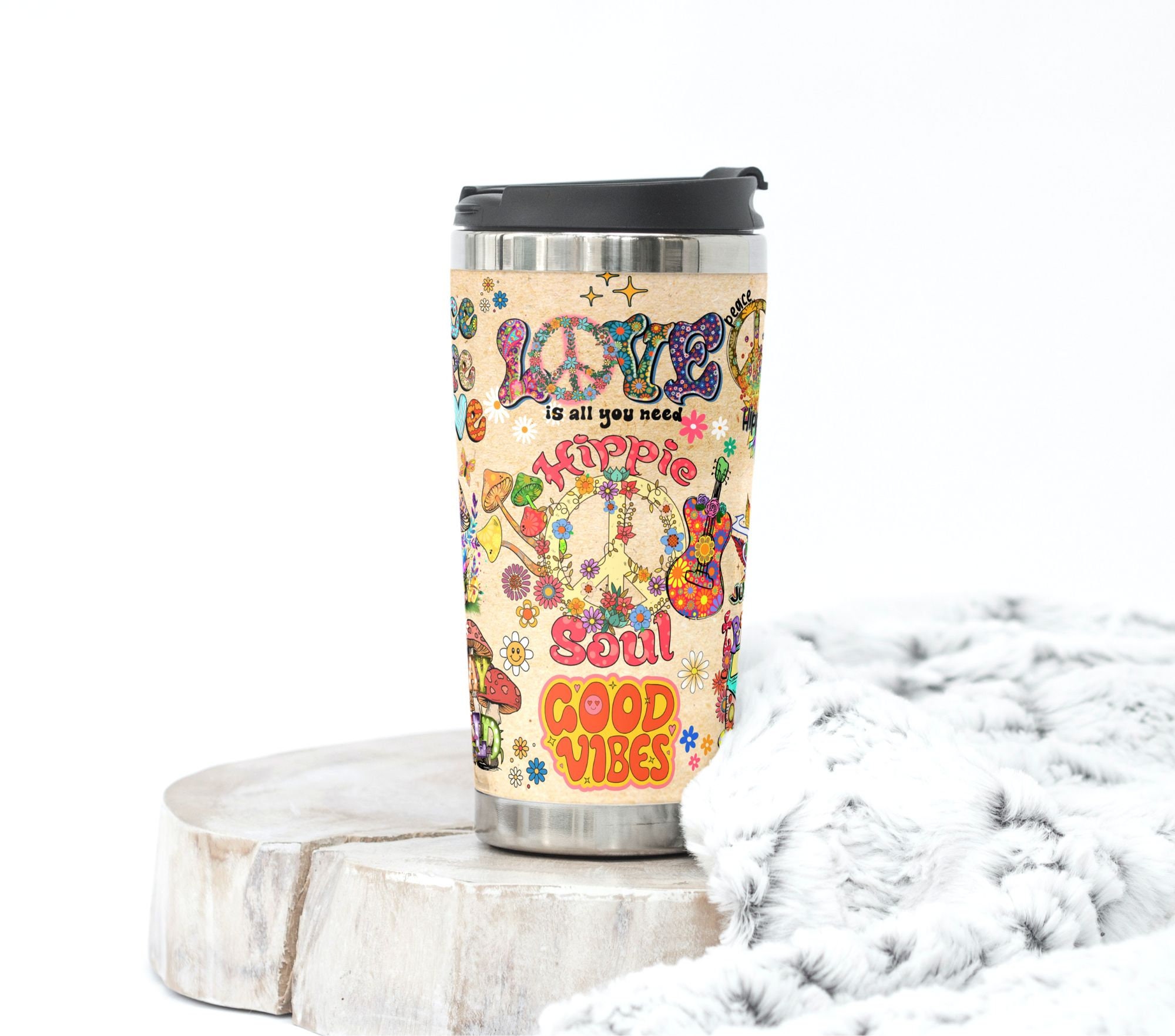Hippie Vibes Cup Hippie Soul Peace Love 20oz Skinny Tumbler - Etsy