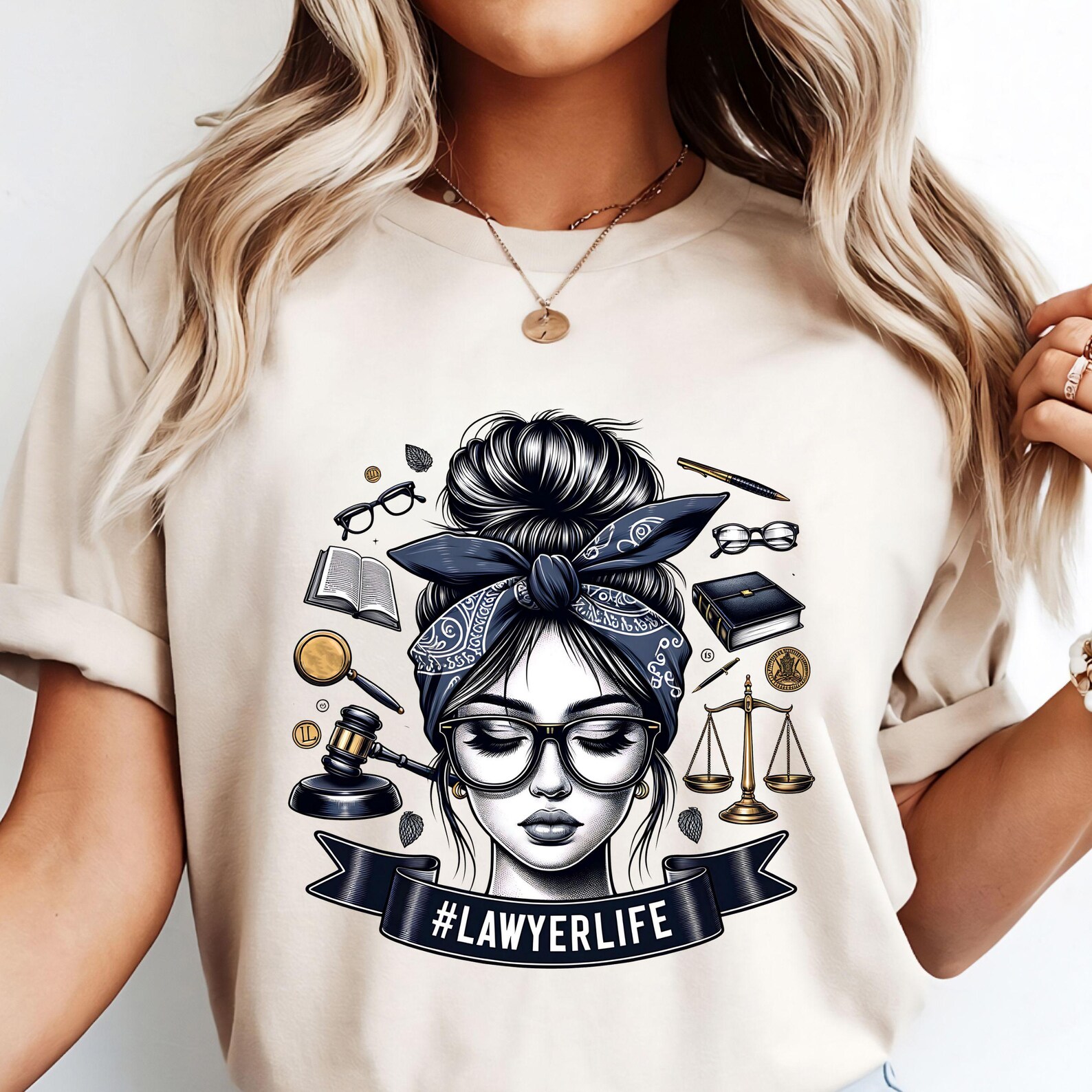 Messy Bun Lawyer Life Png Sublimation Design, Messy Bun Attorney Life ...