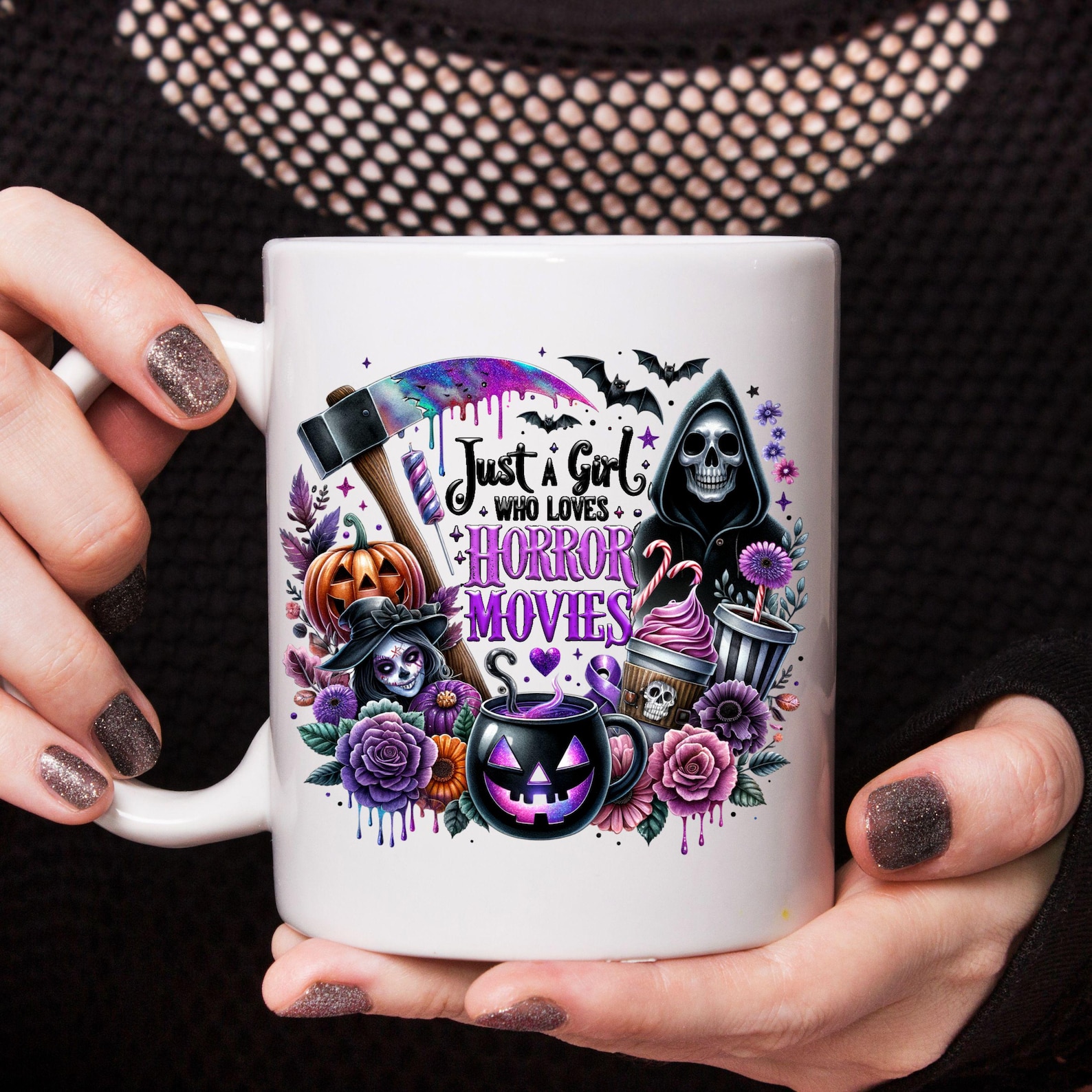 Just A Girl Who Loves Horror Movies Png, Halloween Png, Spooky Season ...
