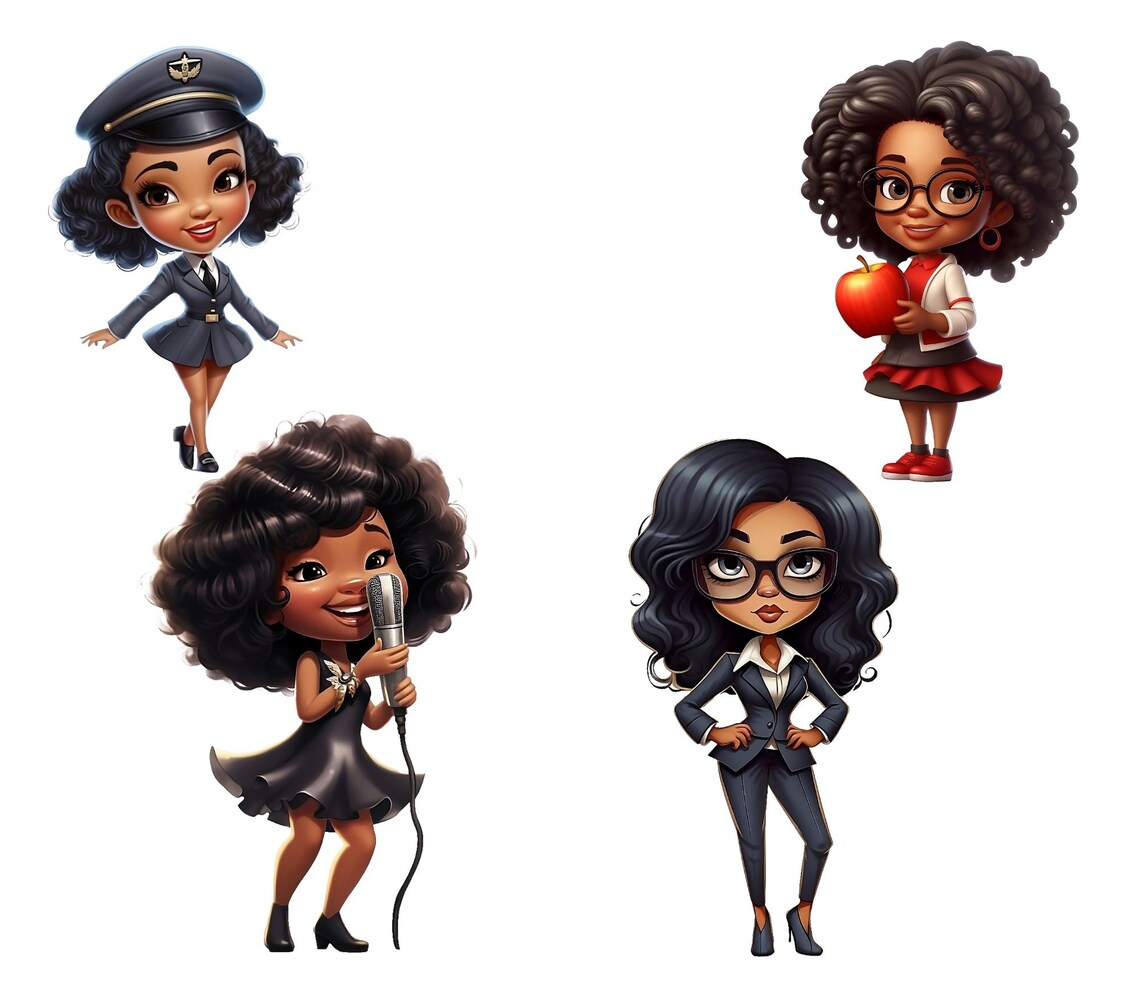10 PNG Little Black Girls Bundle, Little Black Girl PNG Clipart Bundle ...