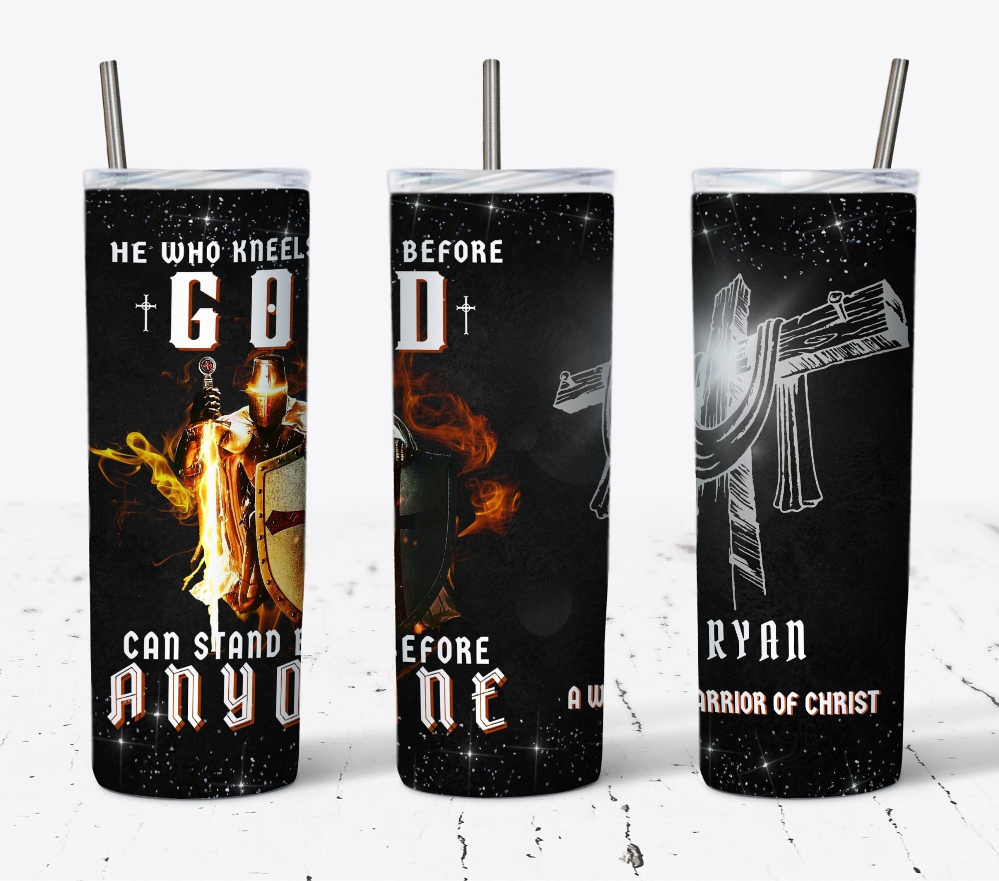 He Who Kneels Before GOD 20oz Skinny Tumbler Sublimation Design PNG ...