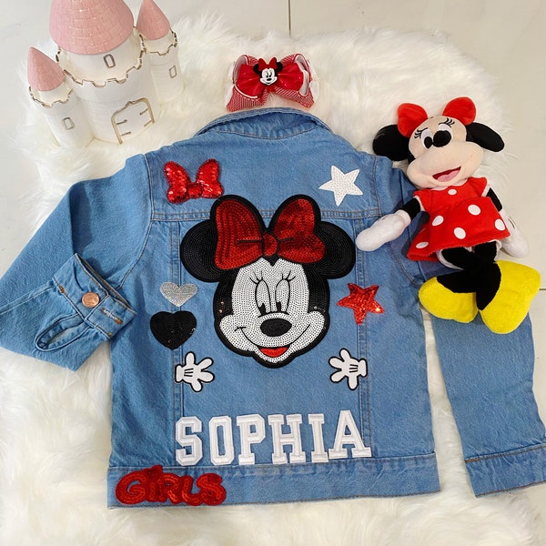 Minnie Mouse Custom Denim Jacket - Etsy