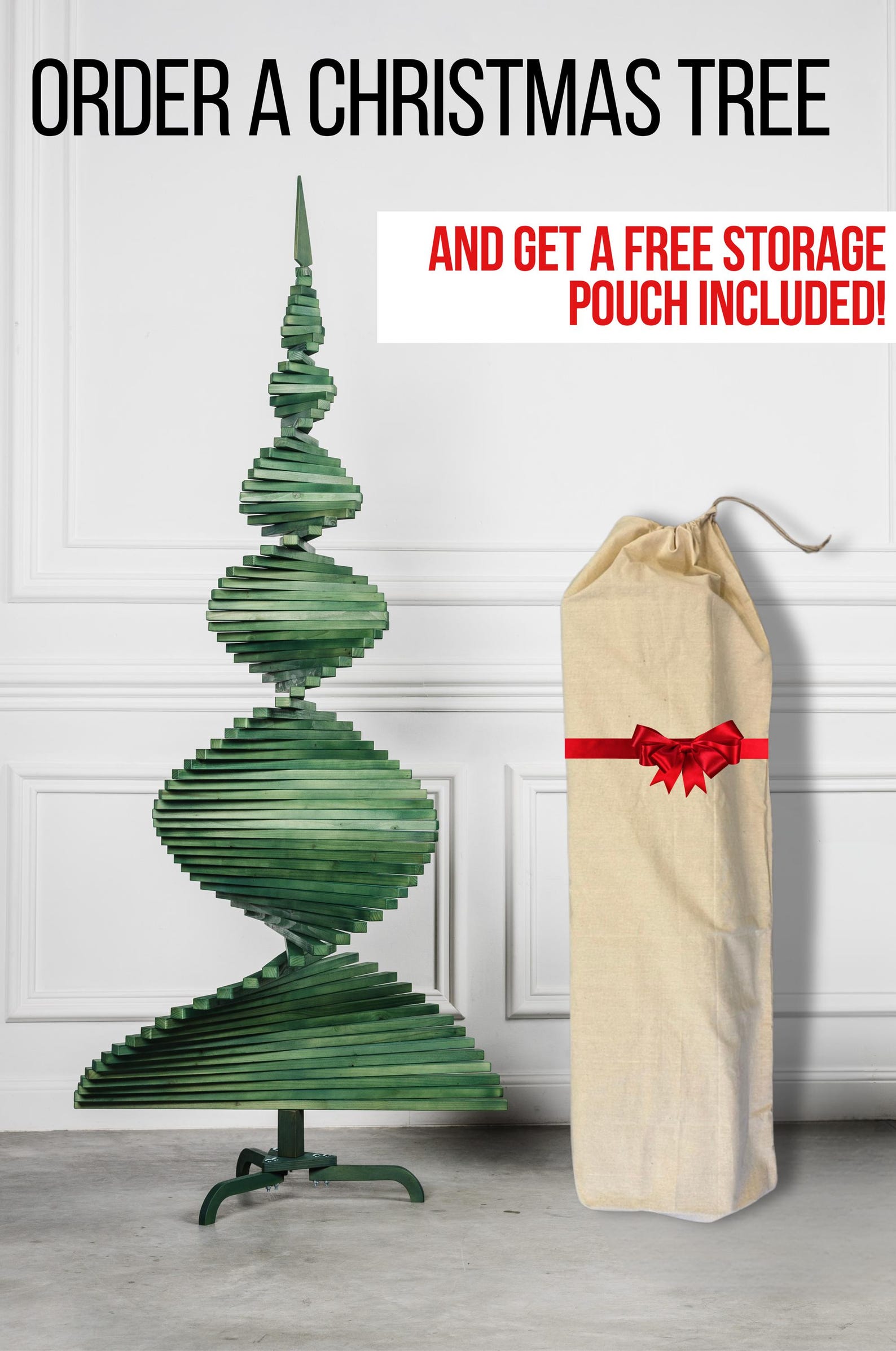 Alternative Green Color Tree, Modern Home Decor, Solid Wood Tree, Eco ...