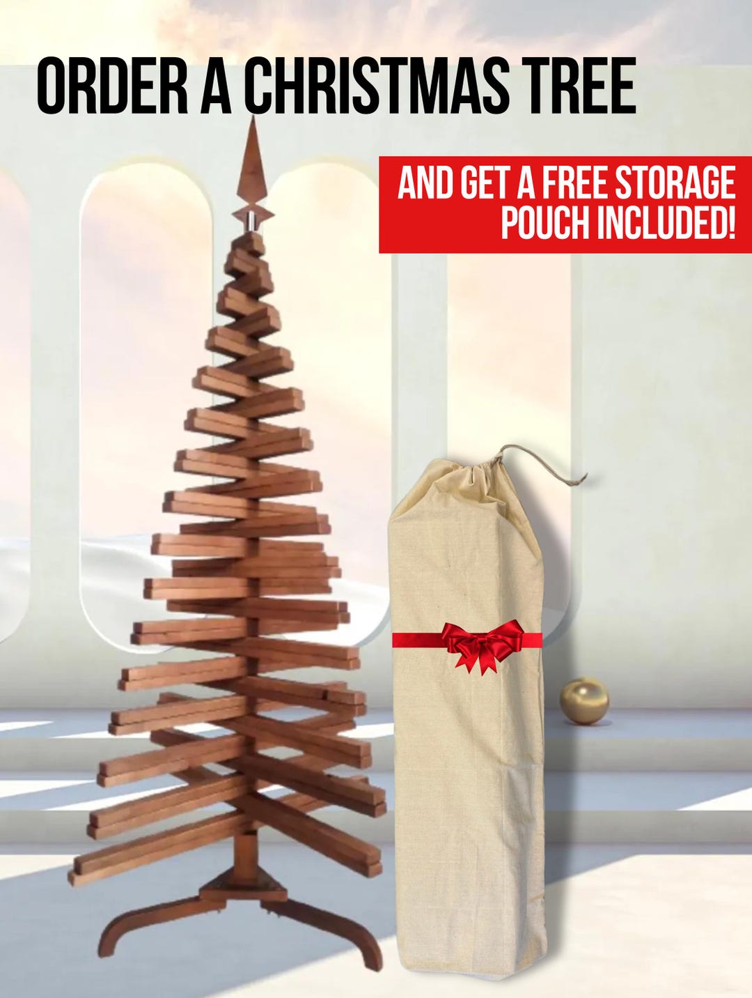Christmas Alternative Tree Eco-friendly, Large Holiday Tree, Minimalist ...