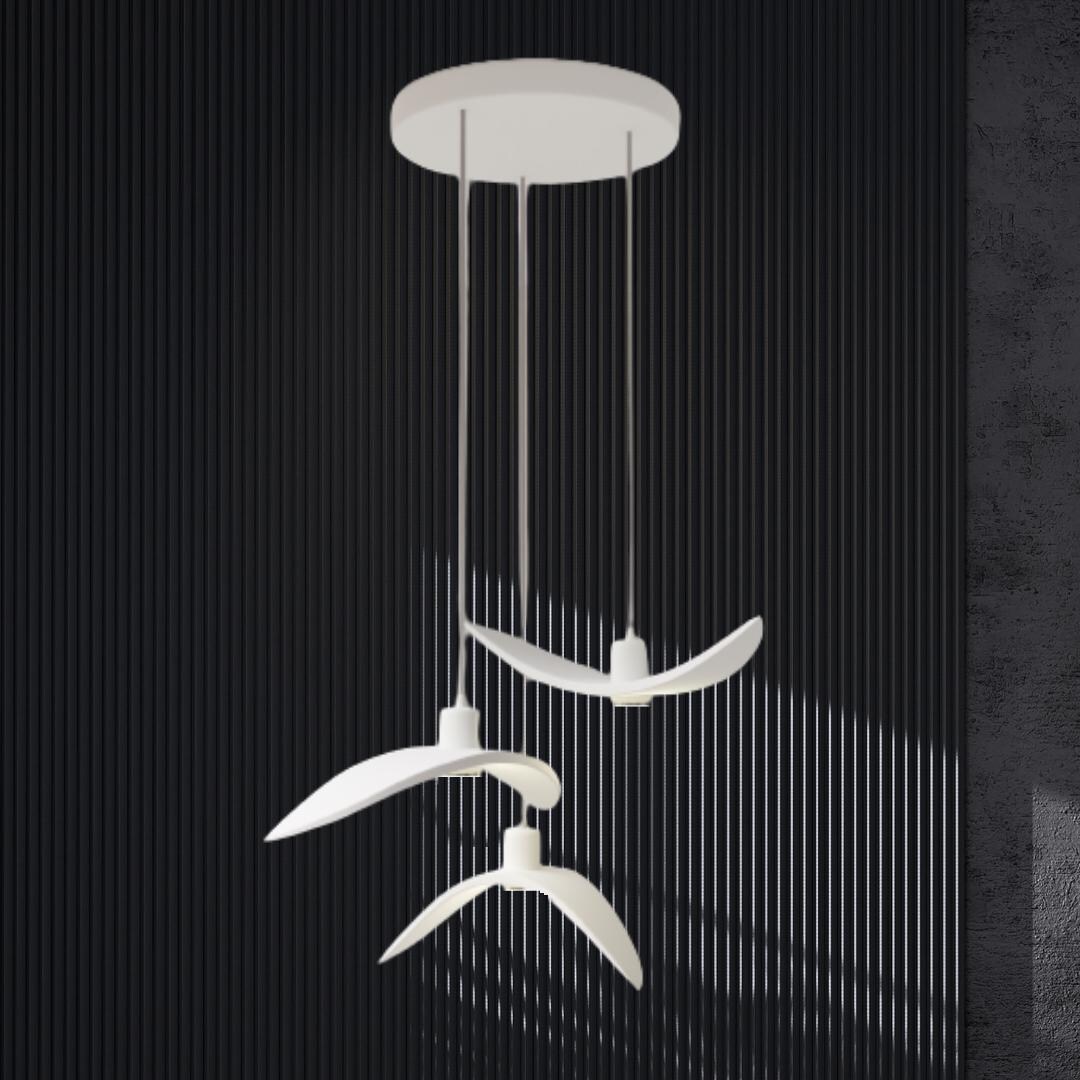 Wooden Wings Lamp Shade, Minimalist Chandelier, Custom Office Pendant ...