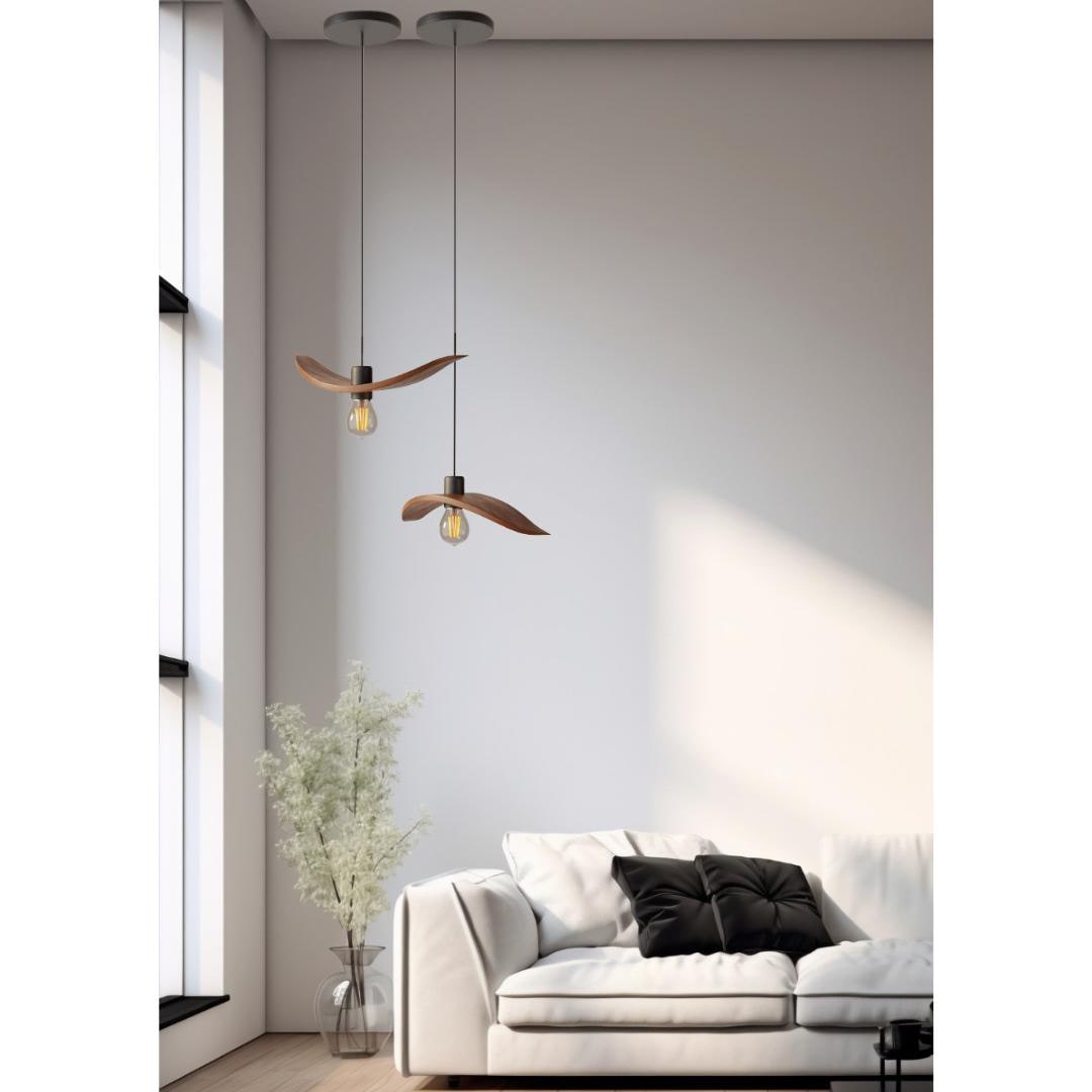 Brown Hanging Wing Lamp, Ceiling Wing Pendant, Big Bulb Fixtures ...