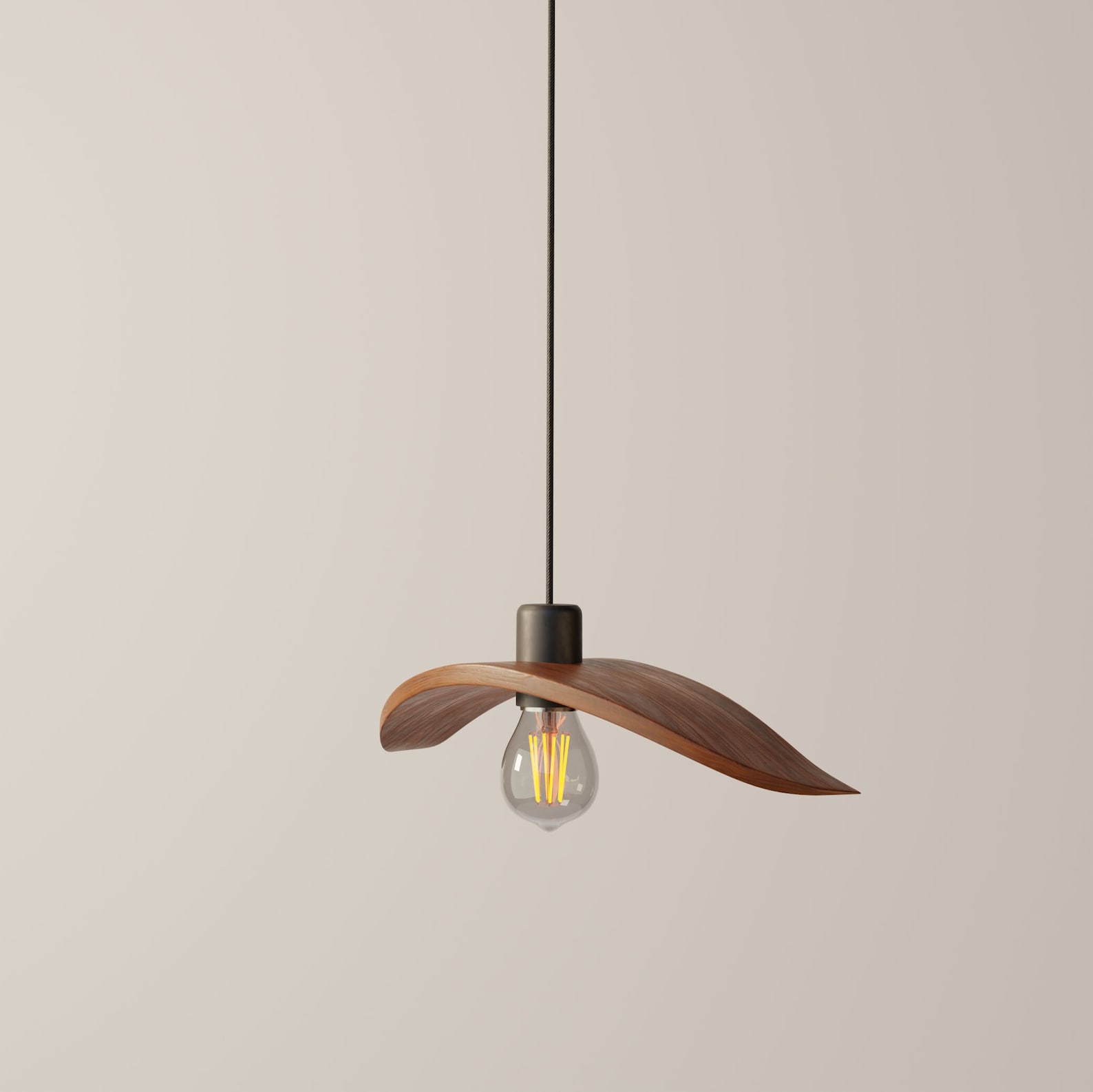 Natural Wood Pendant Light, Minimalist Pendants, Loft Room Decor ...