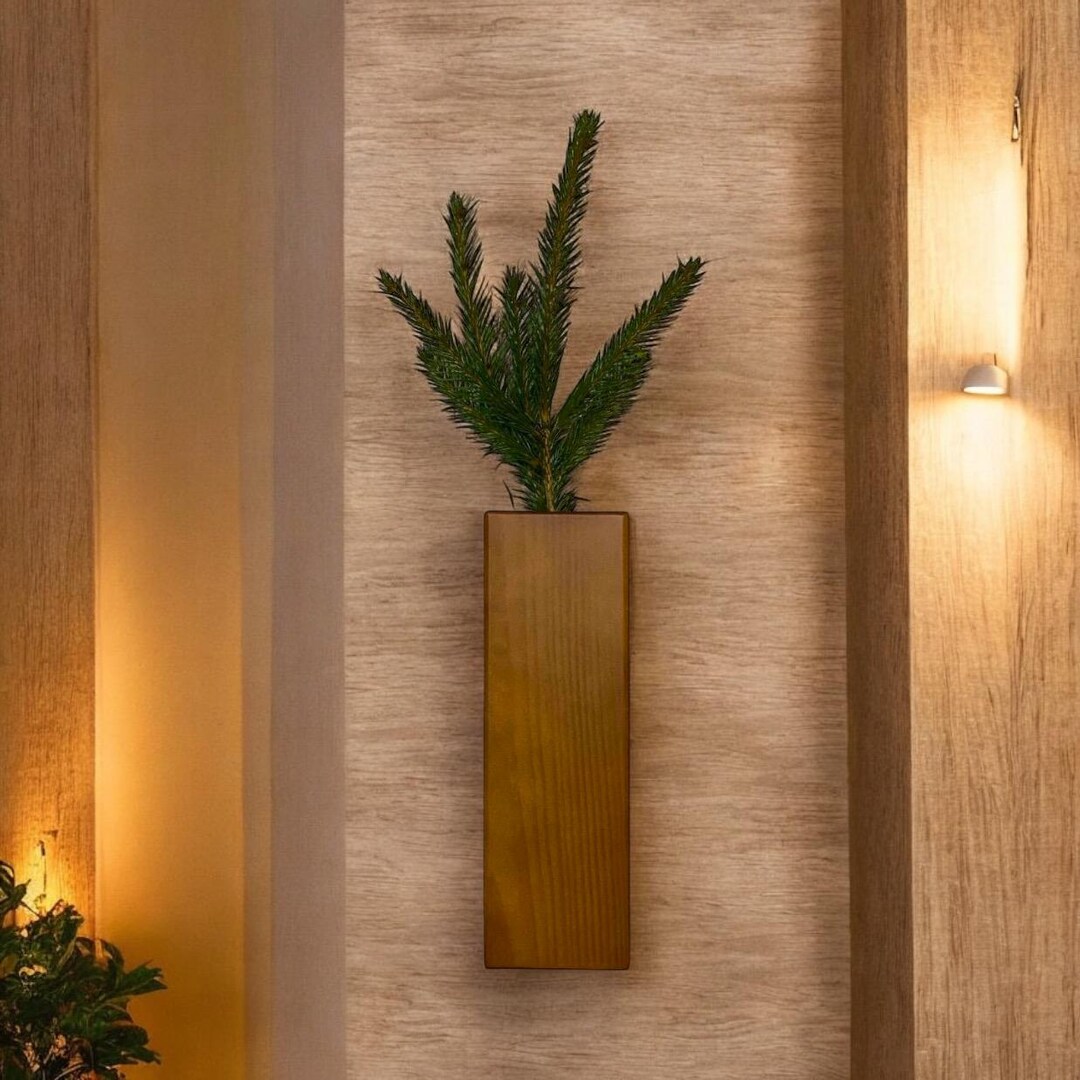 Aesthetik Country Style Vase, Minimalist Wooden Vase, Faux Flower Vase ...