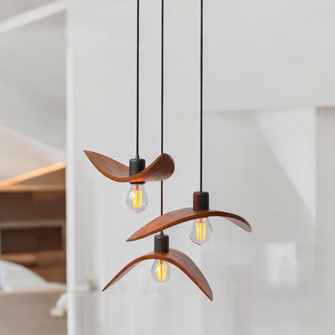 Brown Wing Unique Wood Fixtures, Single Wing Pendant, Minimalist Decor ...