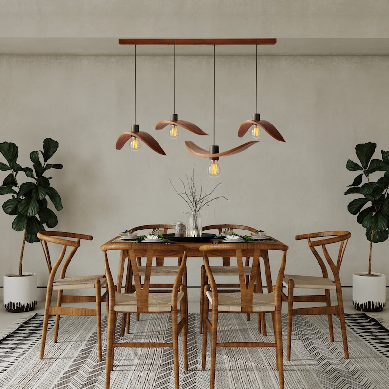 Wood Ceiling Light Wide - Etsy