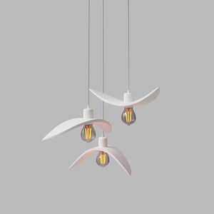 Design White Wings Pendant Lights, Elegant Suspension Lamp, Handcrafted ...