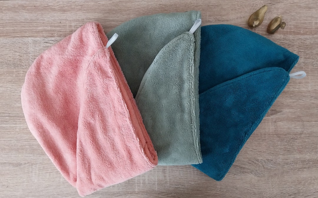 Hair Towel, Bamboo Sponge Hair Turban, 7 Colors to Choose From - Etsy