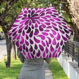 Abstract Pink Flower Petals Automatic Foldable Umbrella Cute - Etsy