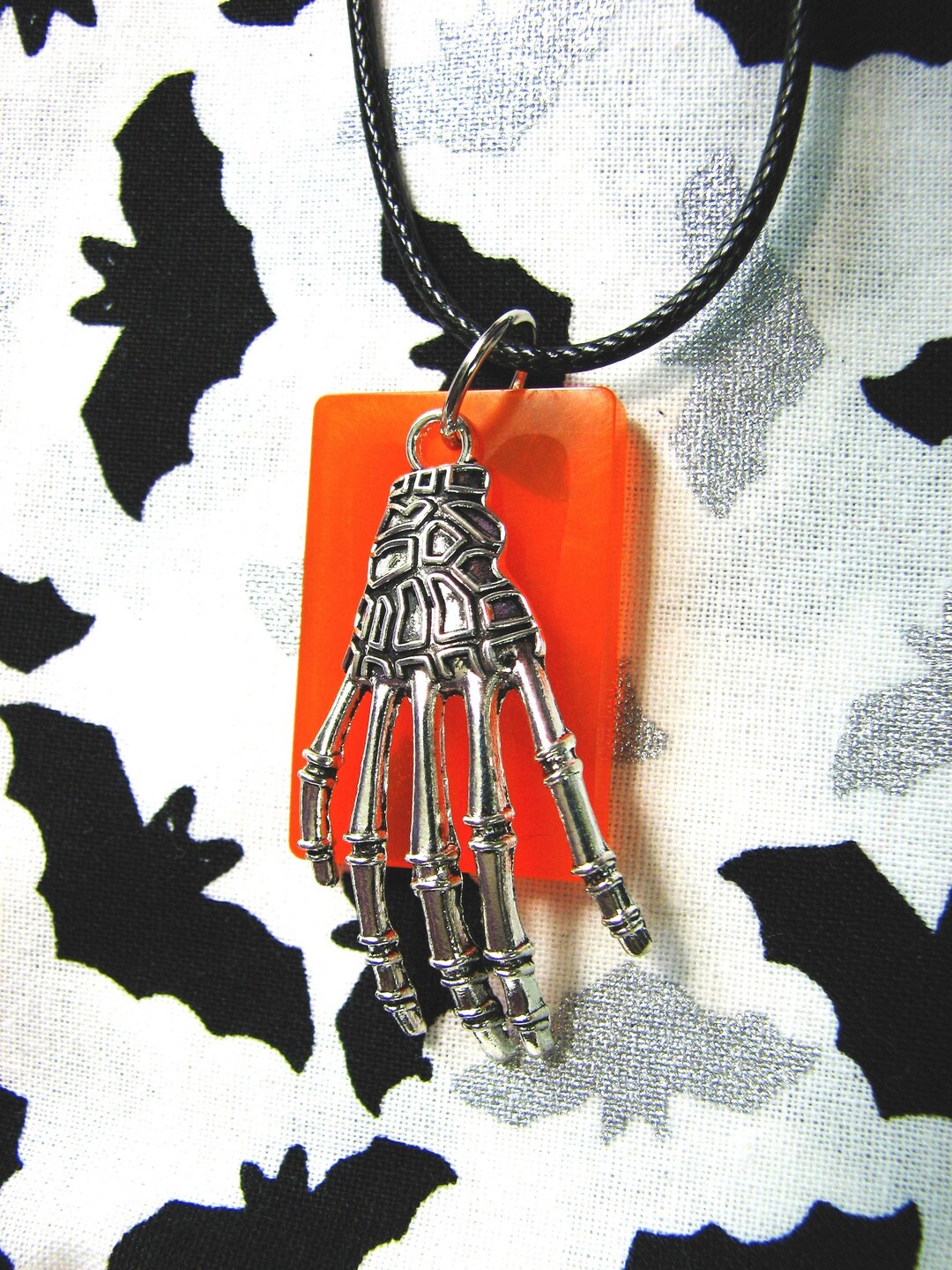 Skeletal Hand Necklace Halloween Resin and Charm Adjustable - Etsy