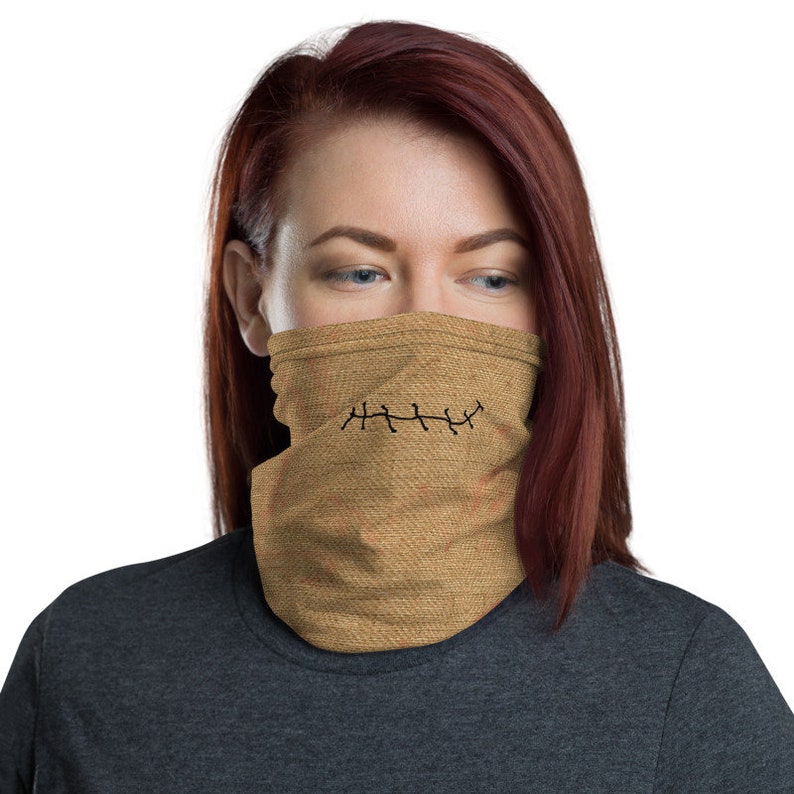 Scarecrow Neck Gaiter Burlap Pattern Face Mask Halloween - Etsy UK