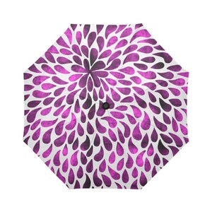 Abstract Pink Flower Petals Automatic Foldable Umbrella Cute - Etsy