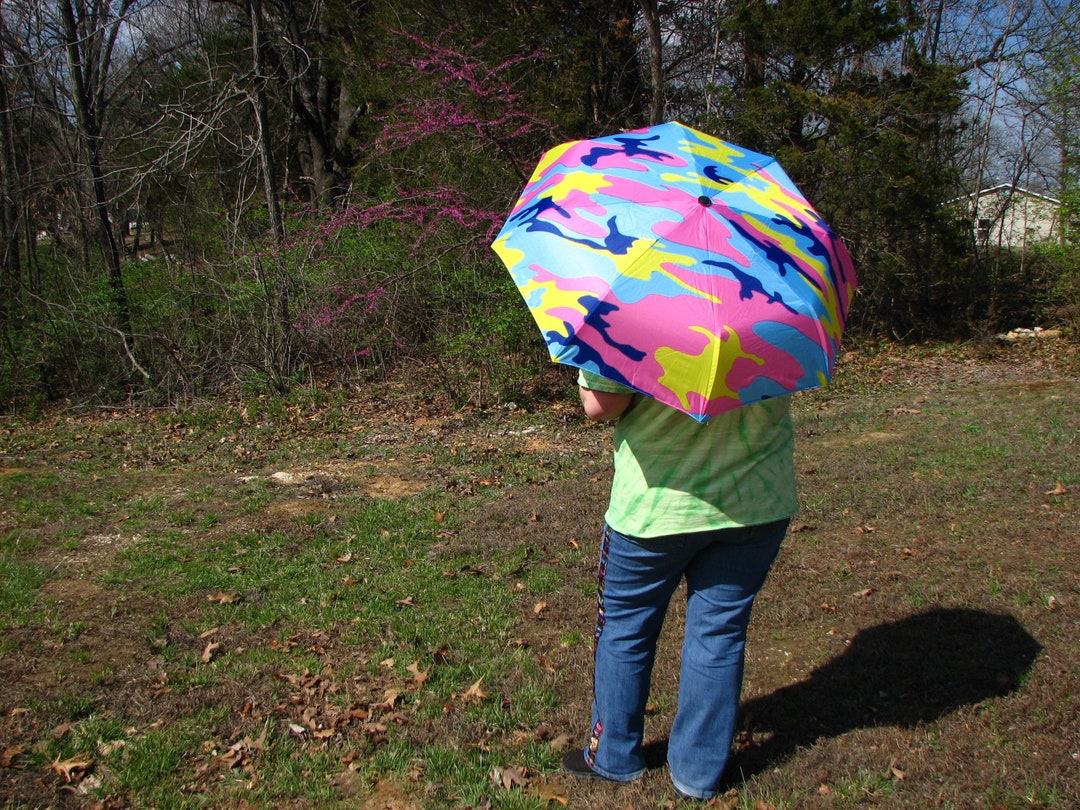 Colorful Camo Umbrella, Brightly Colored Automatic Foldable Rain ...