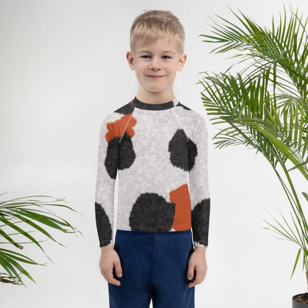 Calico Cat Fur Pattern Kids' Rash Guard, Cute Comfortable Cat Costume ...