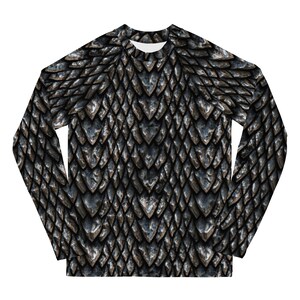 Onyx Dragon Scale Youth Rash Guard, Black Dragon's Scaly Hide Pattern ...