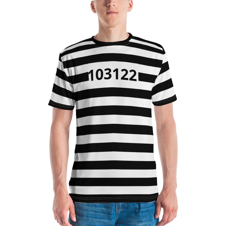 Prison Stripes Unisex T-shirt Old School Criminal Costume - Etsy