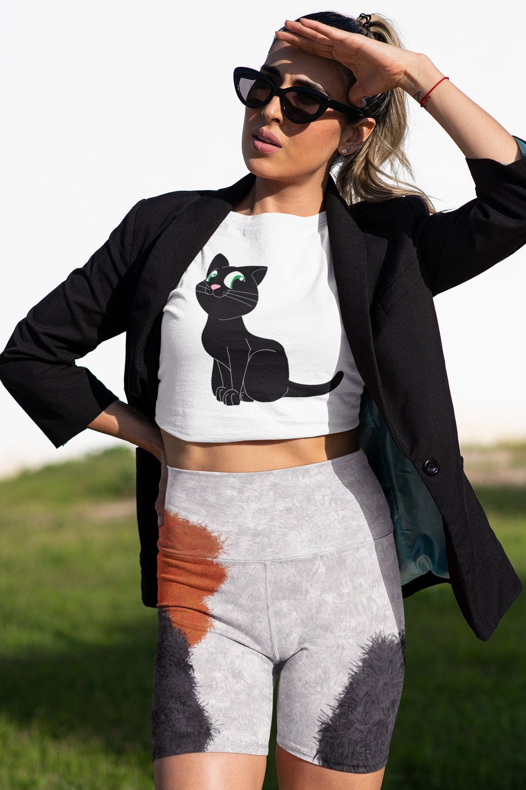 Calico Cat Fur Print Yoga Shorts Comfy Animal Pattern Shorts - Etsy