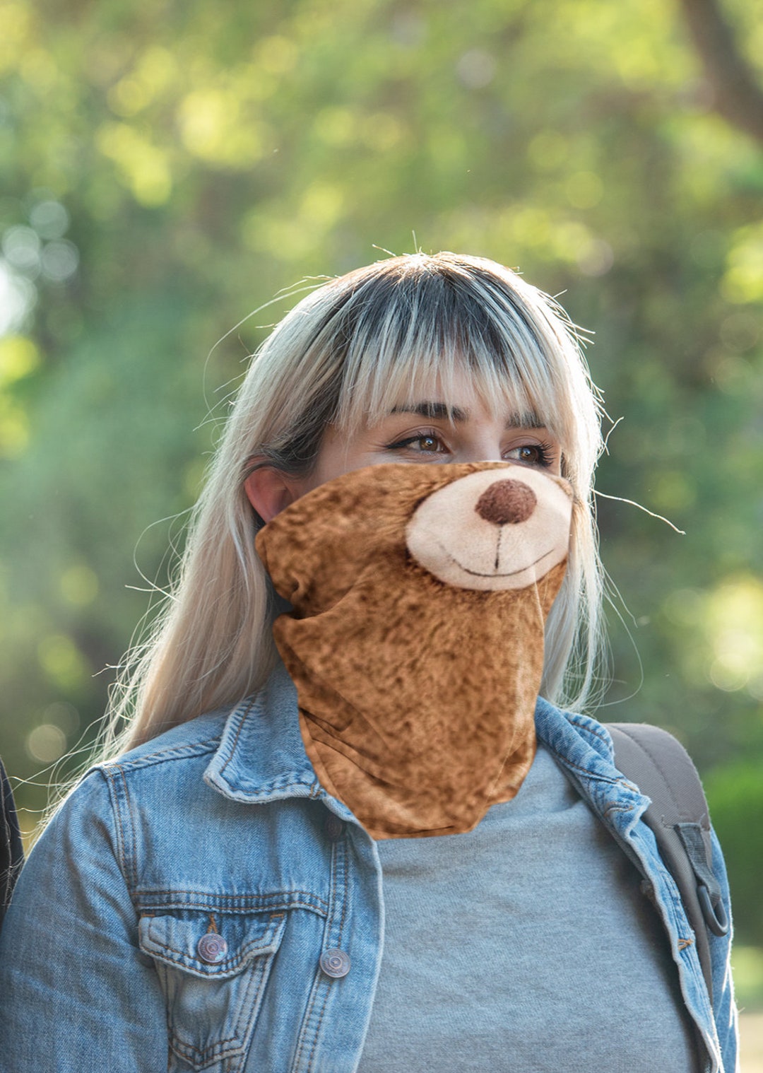 Teddy Bear Neck Gaiter, Cute Bear Face Mask - Etsy