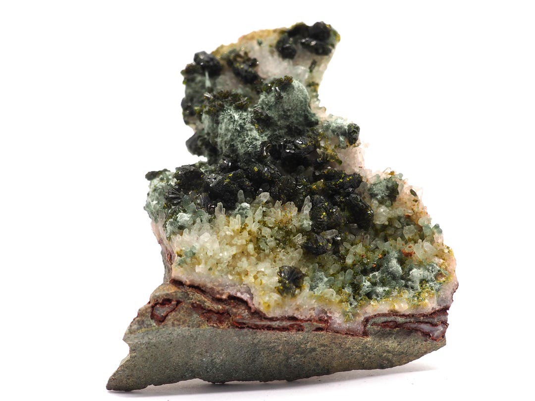 Epidote With Rock Crystal 75mm X 70mm 94 Grams. Good Quality. Ethically ...
