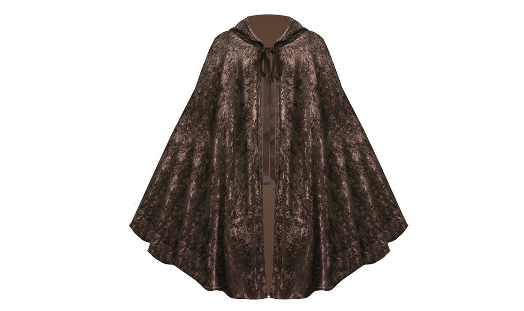 Velvet Steampunk Cape Mens Womens Gothic Cloak Victorian Medieval ...