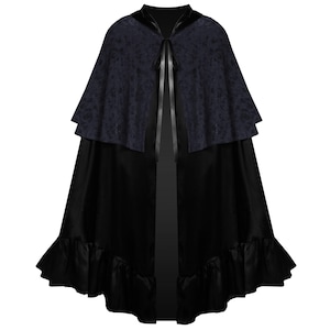 Victorian Cape Gothic Steampunk Cloak Renaissance Medieval Ruffle 2 ...