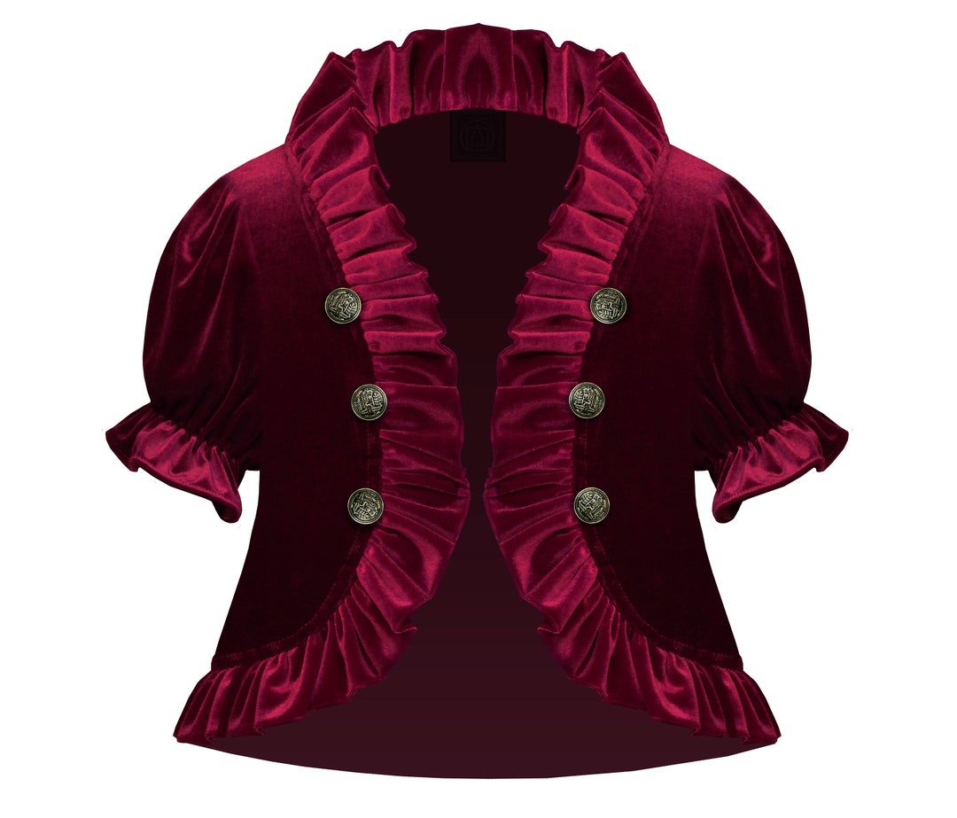 Velvet Ruffled Velvet Shrug Bolero Victorian Gothic Steampunk ...