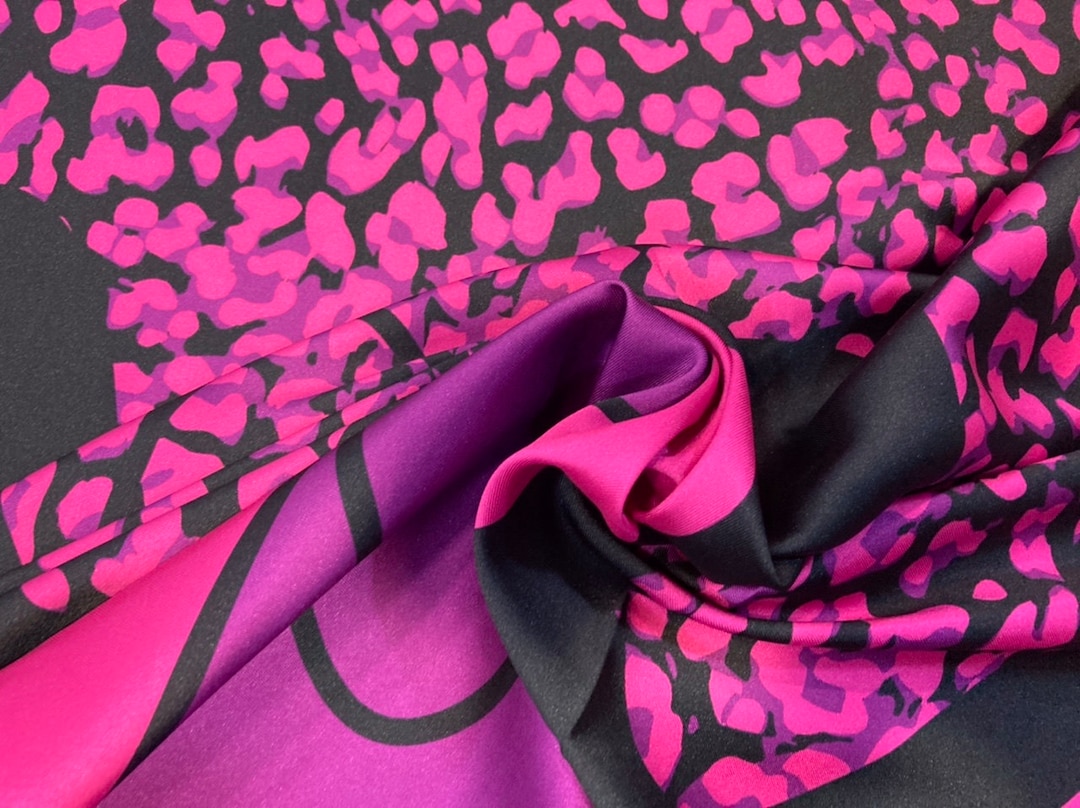 Printed Silk Mikado Fabric Made in Italy Authentic Designer - Etsy