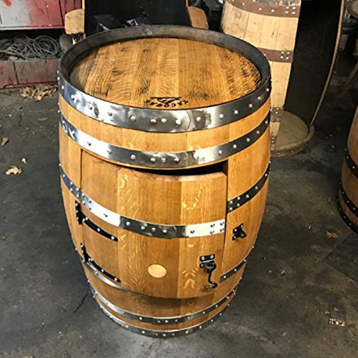Solid Oak Barrel Drinks Cabinet Home Bar | Etsy