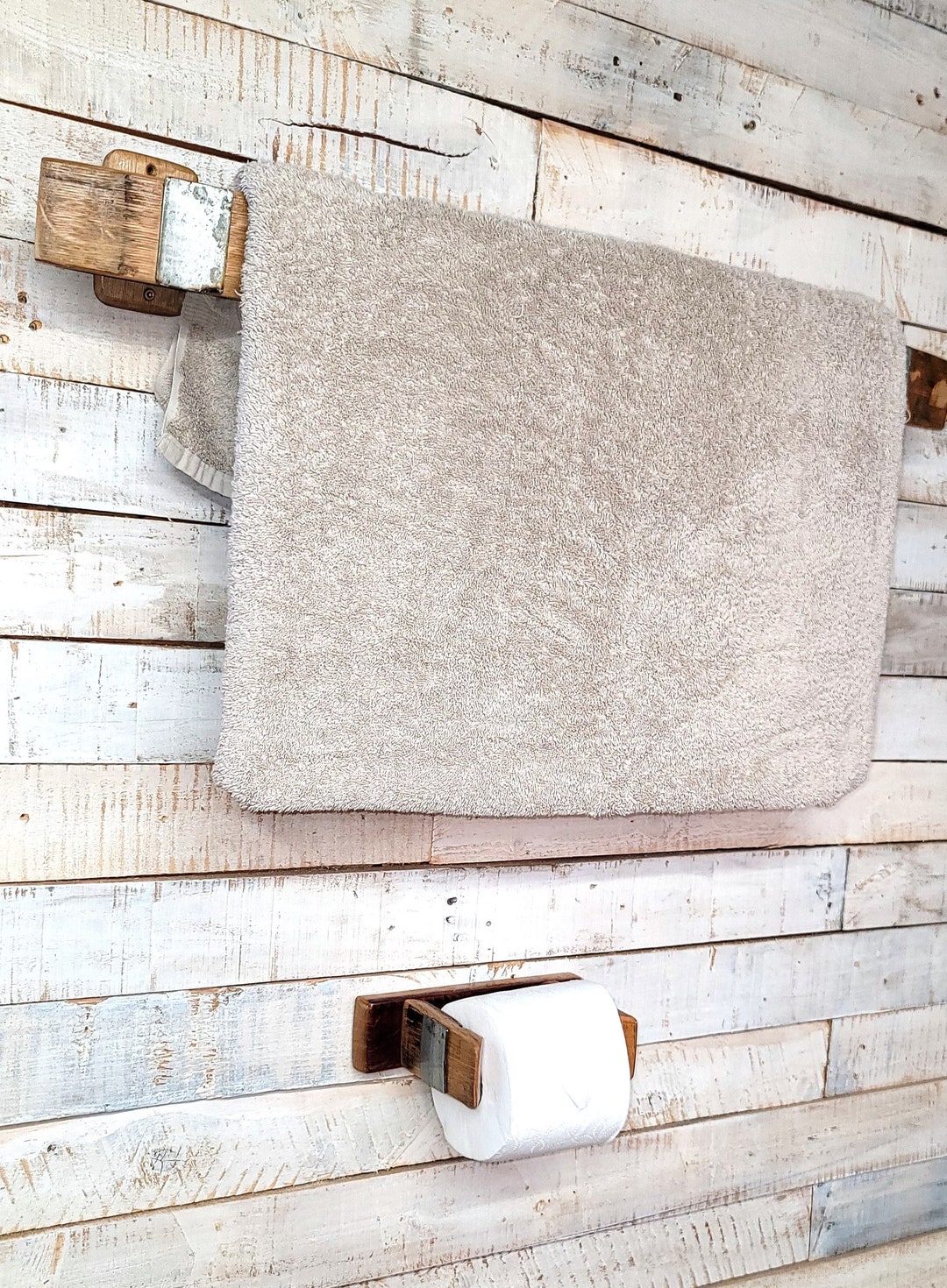 Towel Rack/bar and Toilet/tissue Paper Holder Set Made From Authentic ...