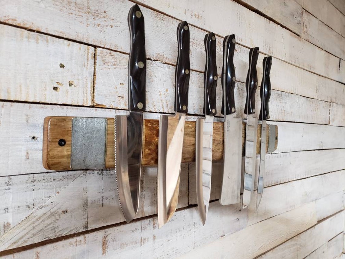 Rustic Knife Rack/holder Made From Authentic Reclaimed Wine Barrel ...