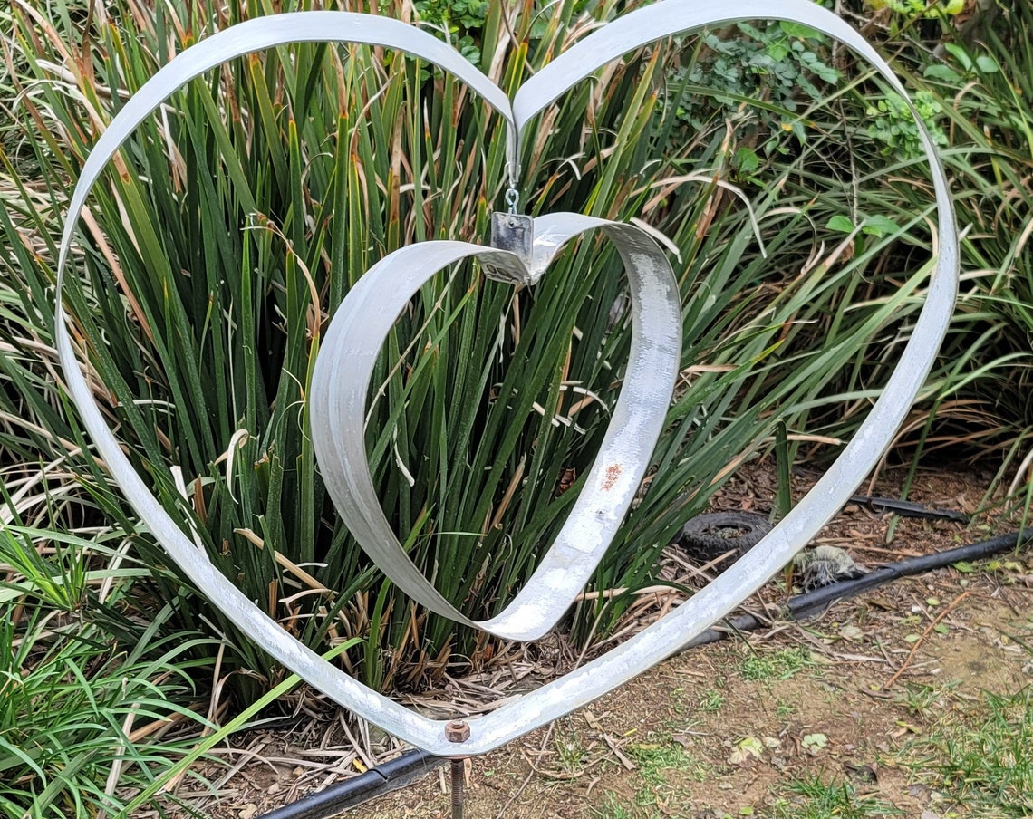 Unique Hand Bent Heart Made From Reclaimed Wine/whiskey Barrel Band ...