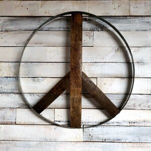 Unique Hanging Peace Sign Made From Authentic Reclaimed Wine/whiskey ...