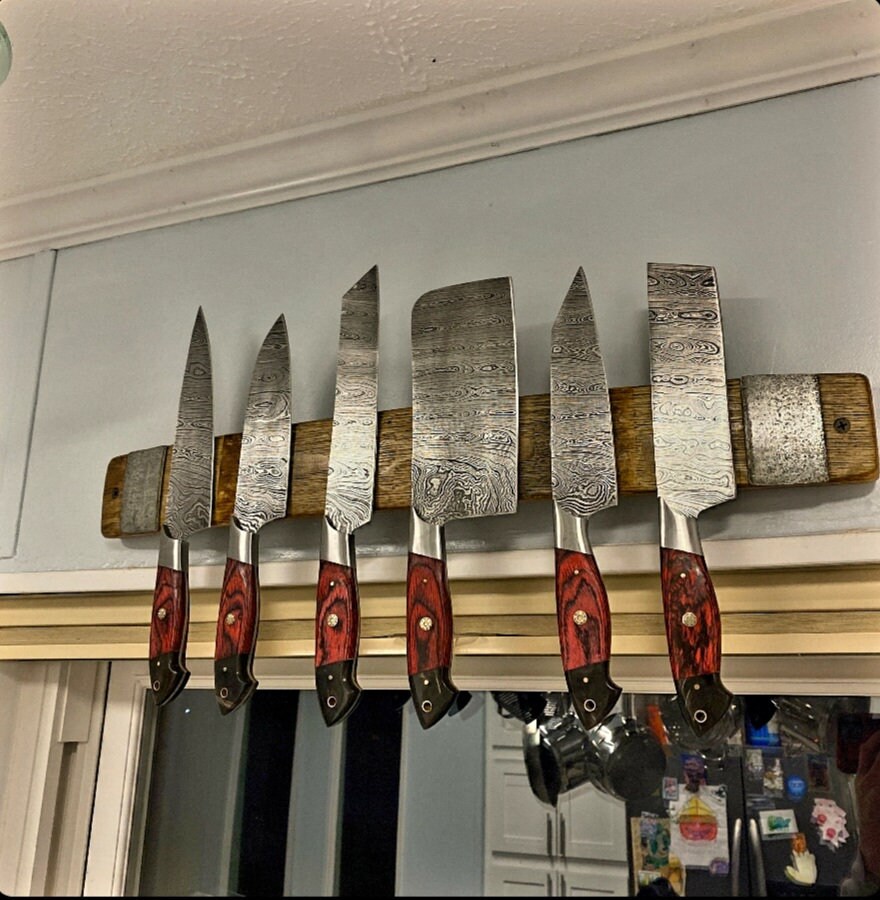 Rustic Knife Rack/holder Made From Authentic Reclaimed Wine Barrel ...