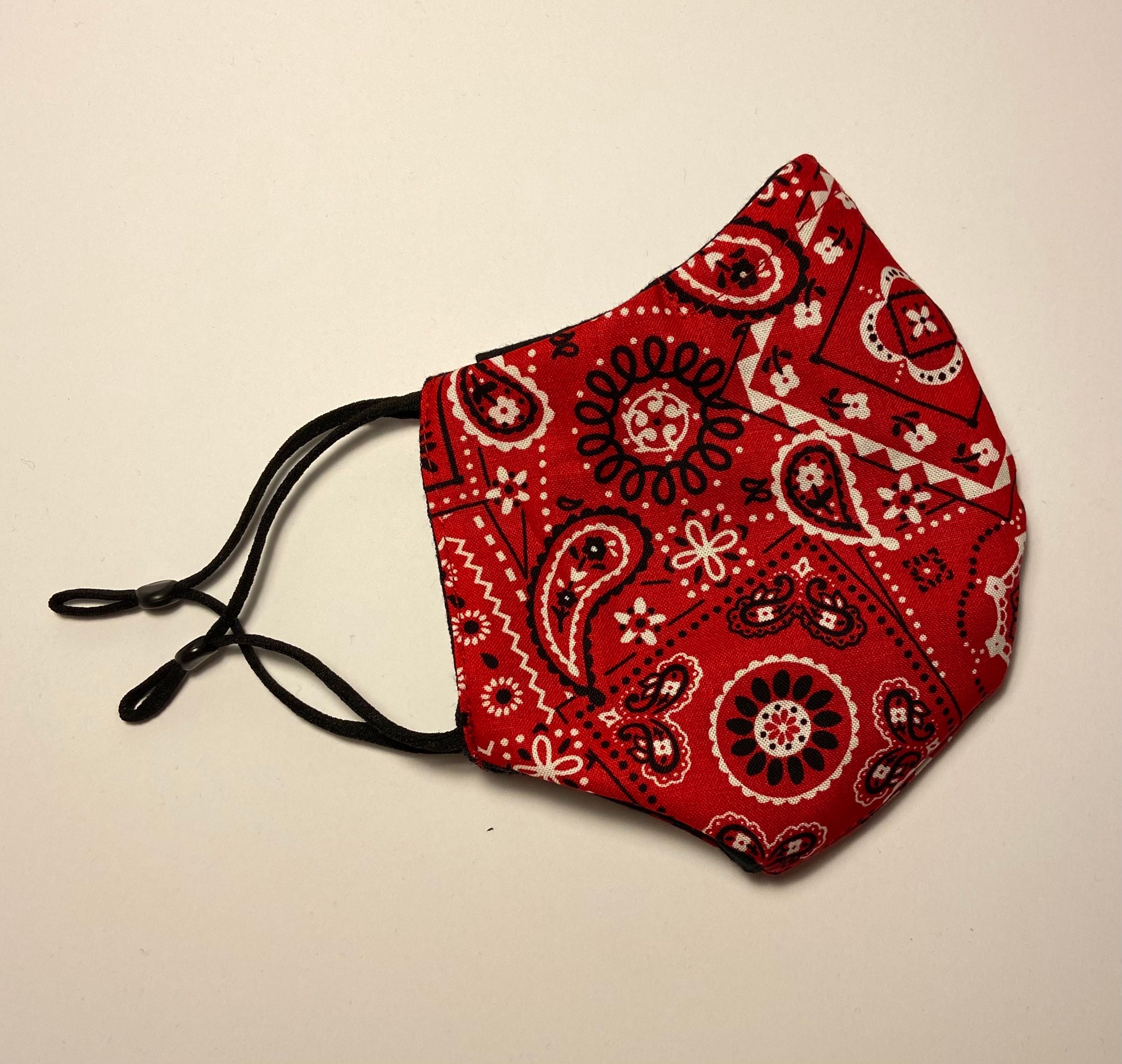 Bandana Face Mask Persian Red Bandana Face Mask Paisleys | Etsy