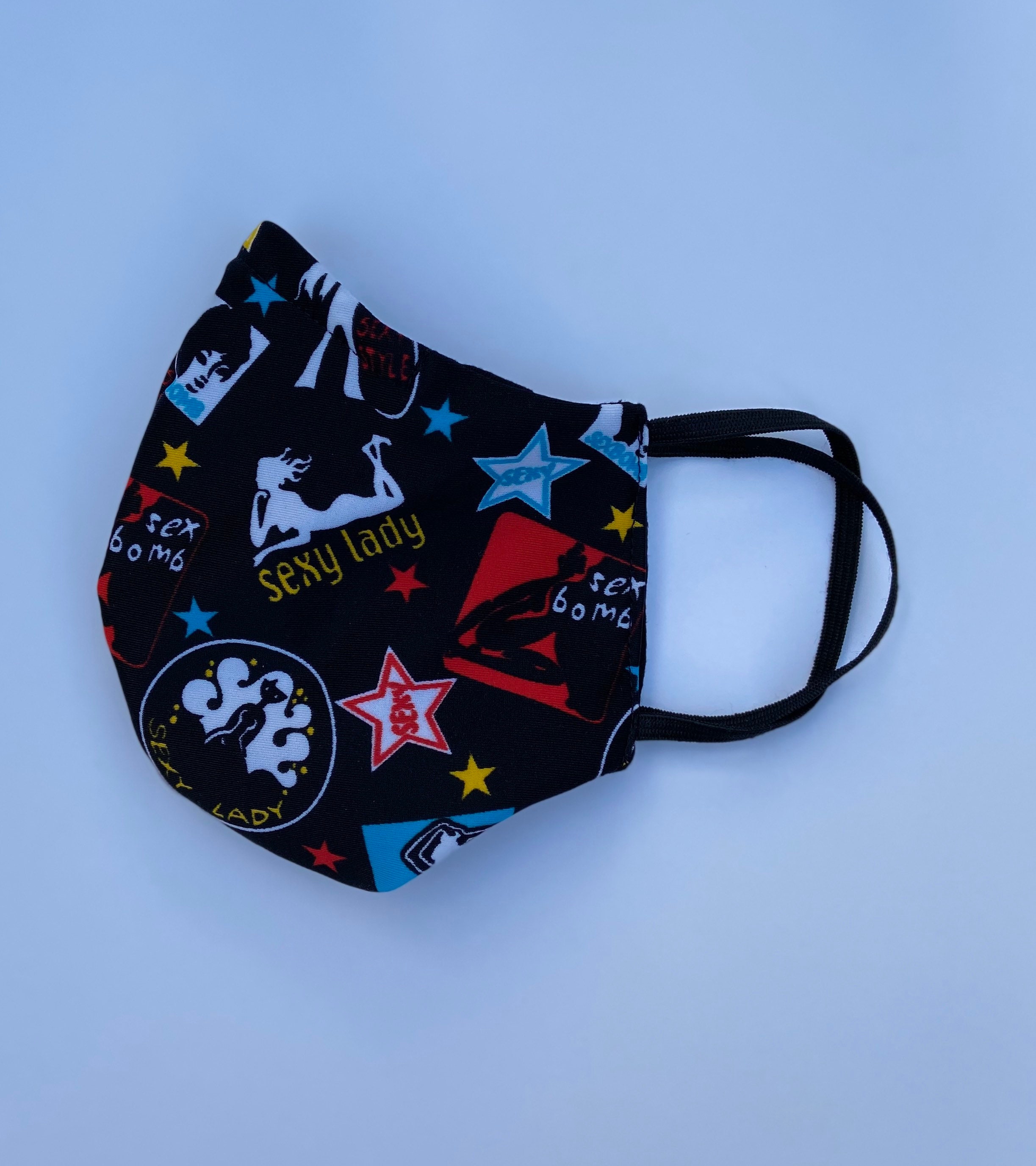 Black Face Mask Fun Face Mask Washable Face Mask Reusable - Etsy