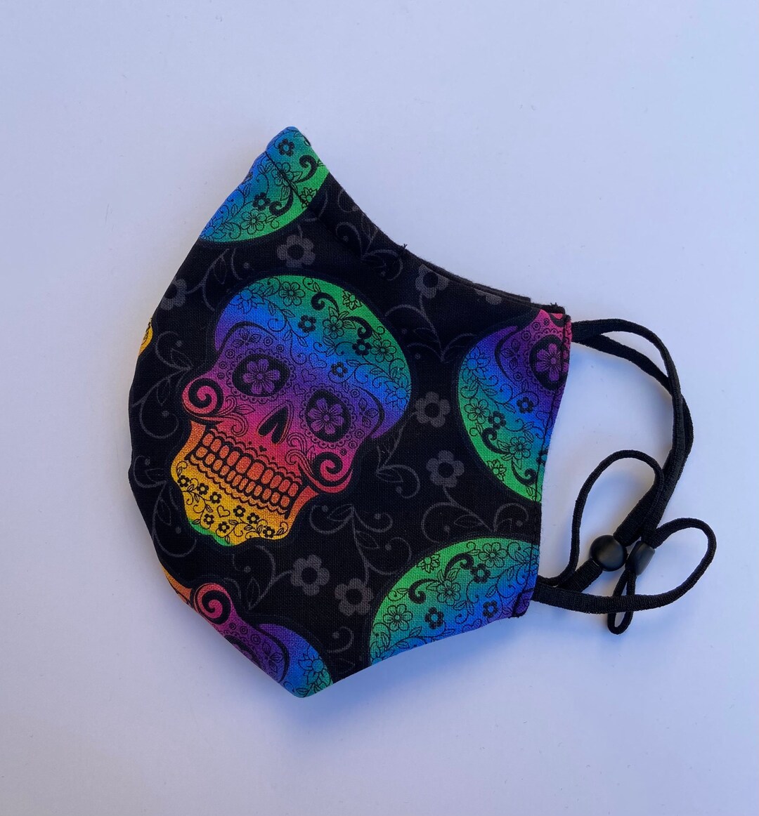 Rainbow Sugar Skull Face Mask, Day of the Dead Face Mask Washable and ...