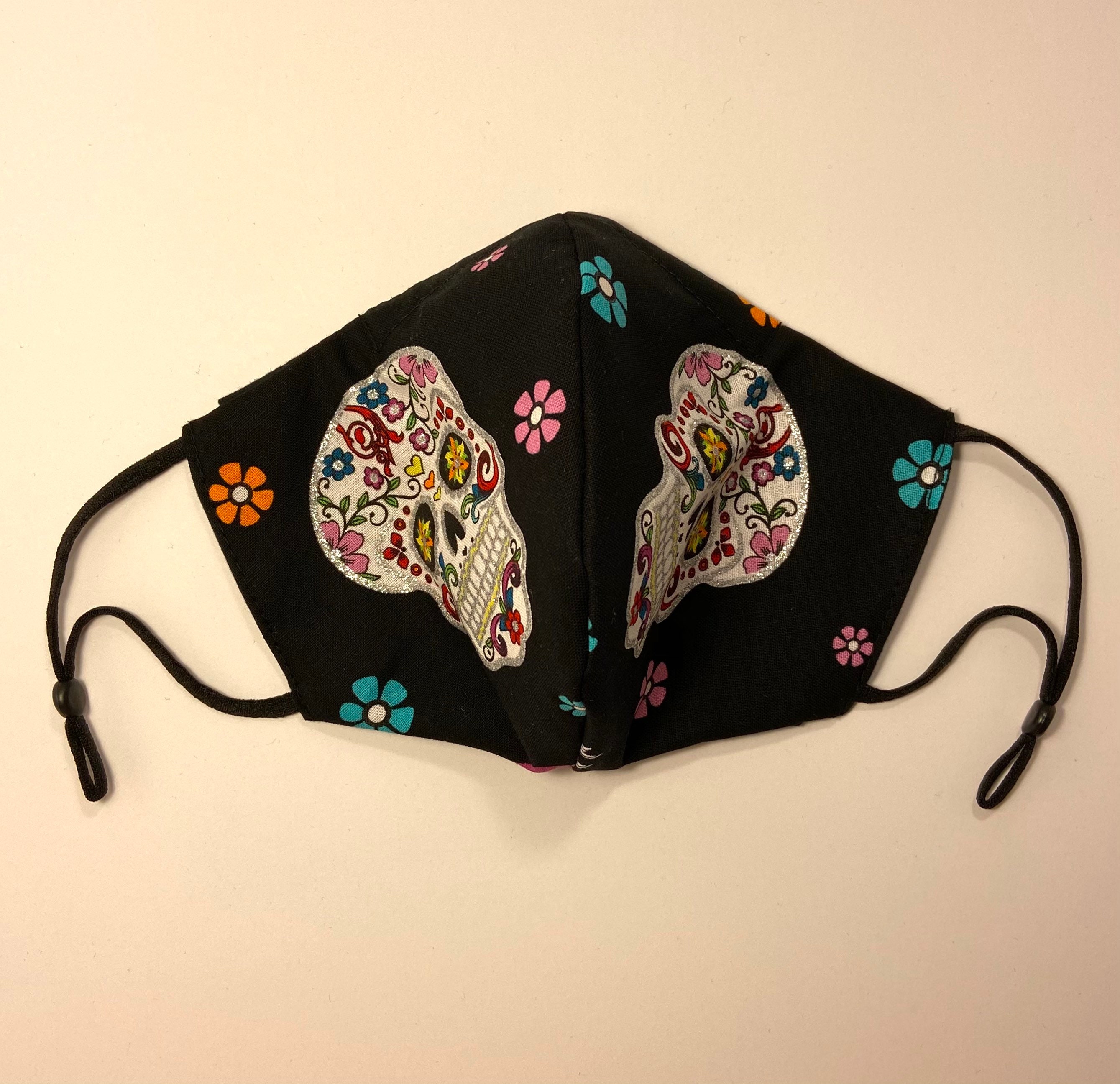 Sugar Skull Face Mask Glitter Day of the Dead Skeleton Skull | Etsy