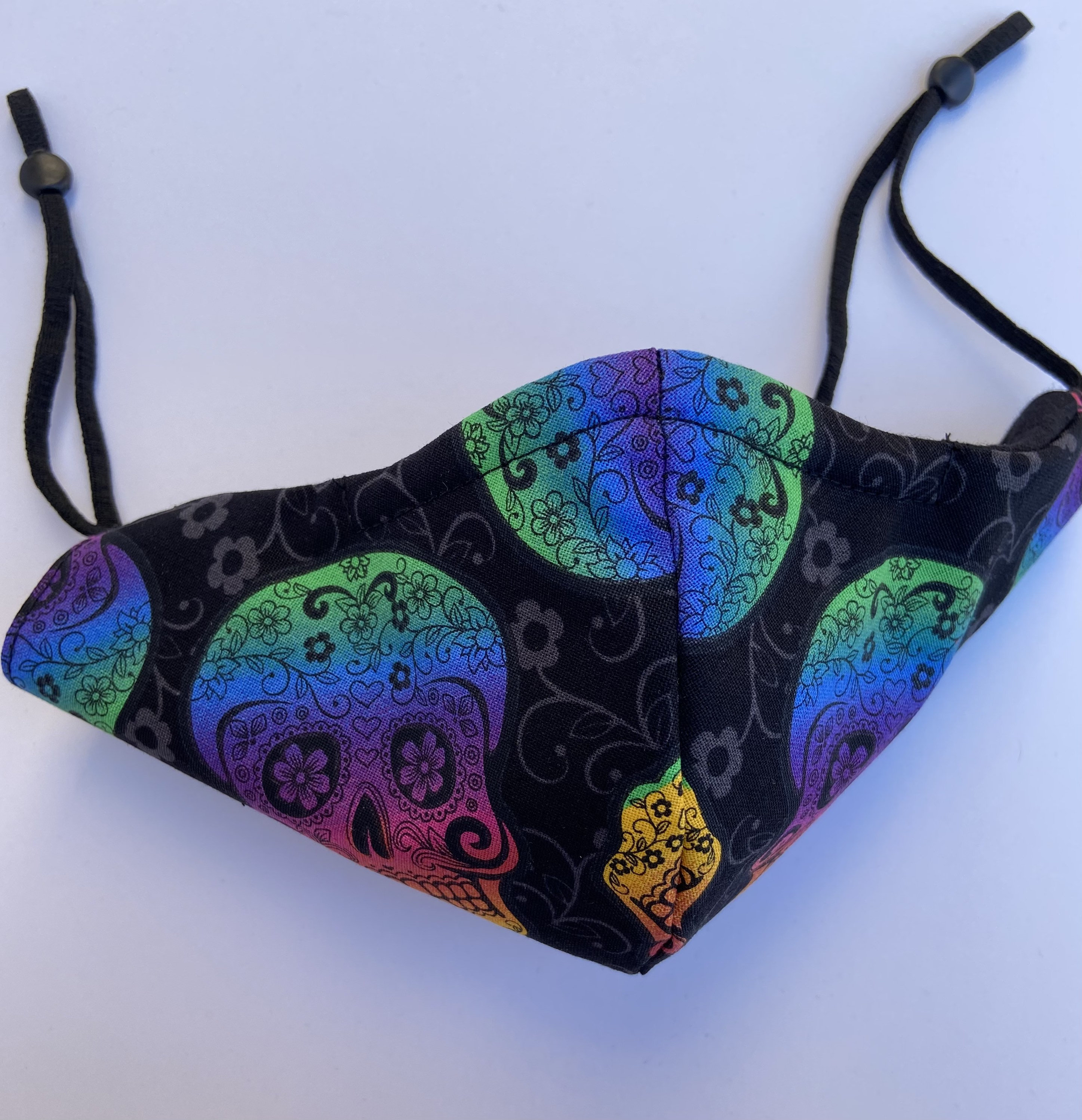 Rainbow Sugar Skull Face Mask Day of the Dead Face Mask | Etsy