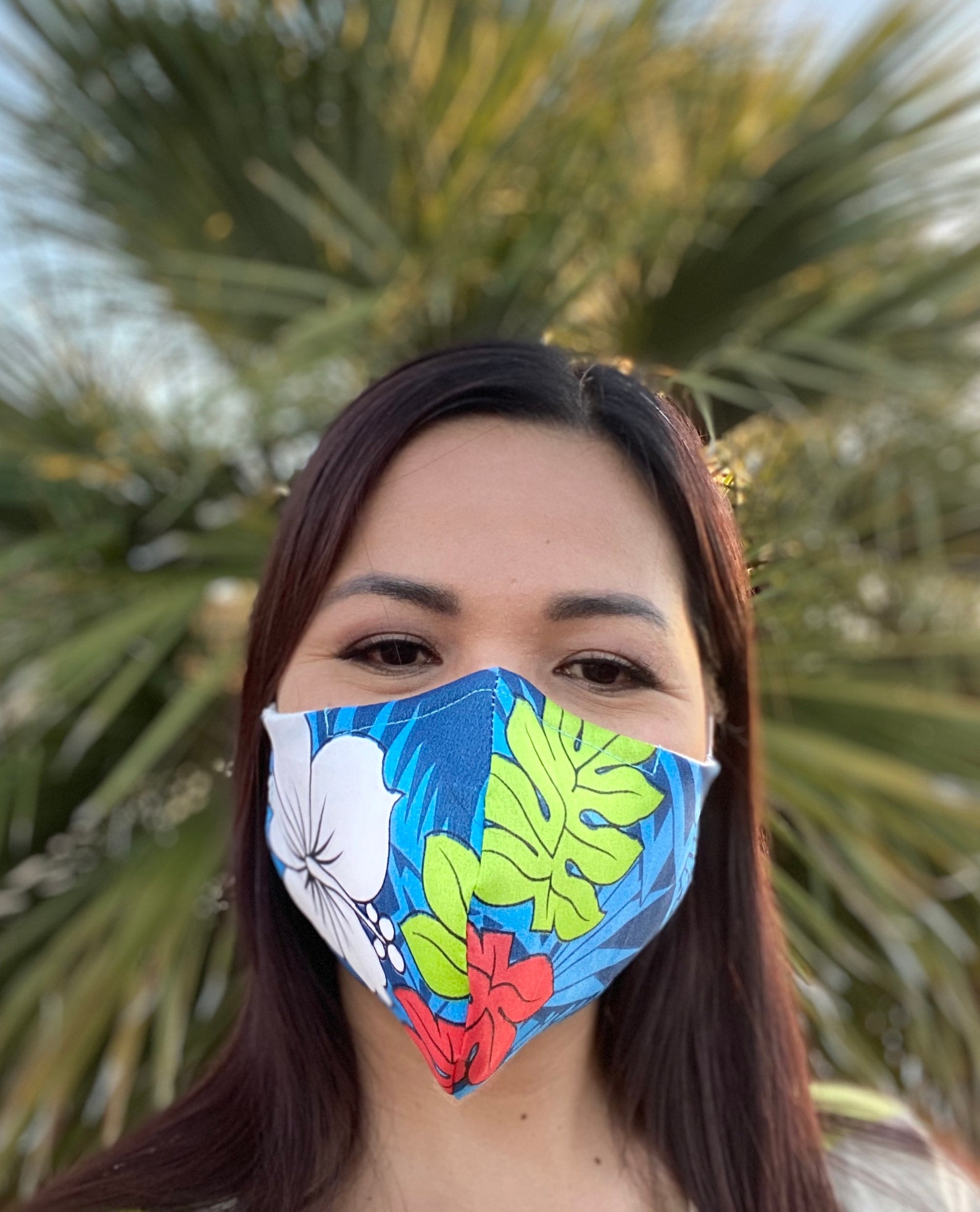 Blue Hawaiian Face Mask Polynesian Design 3 Layers W/ Filter | Etsy