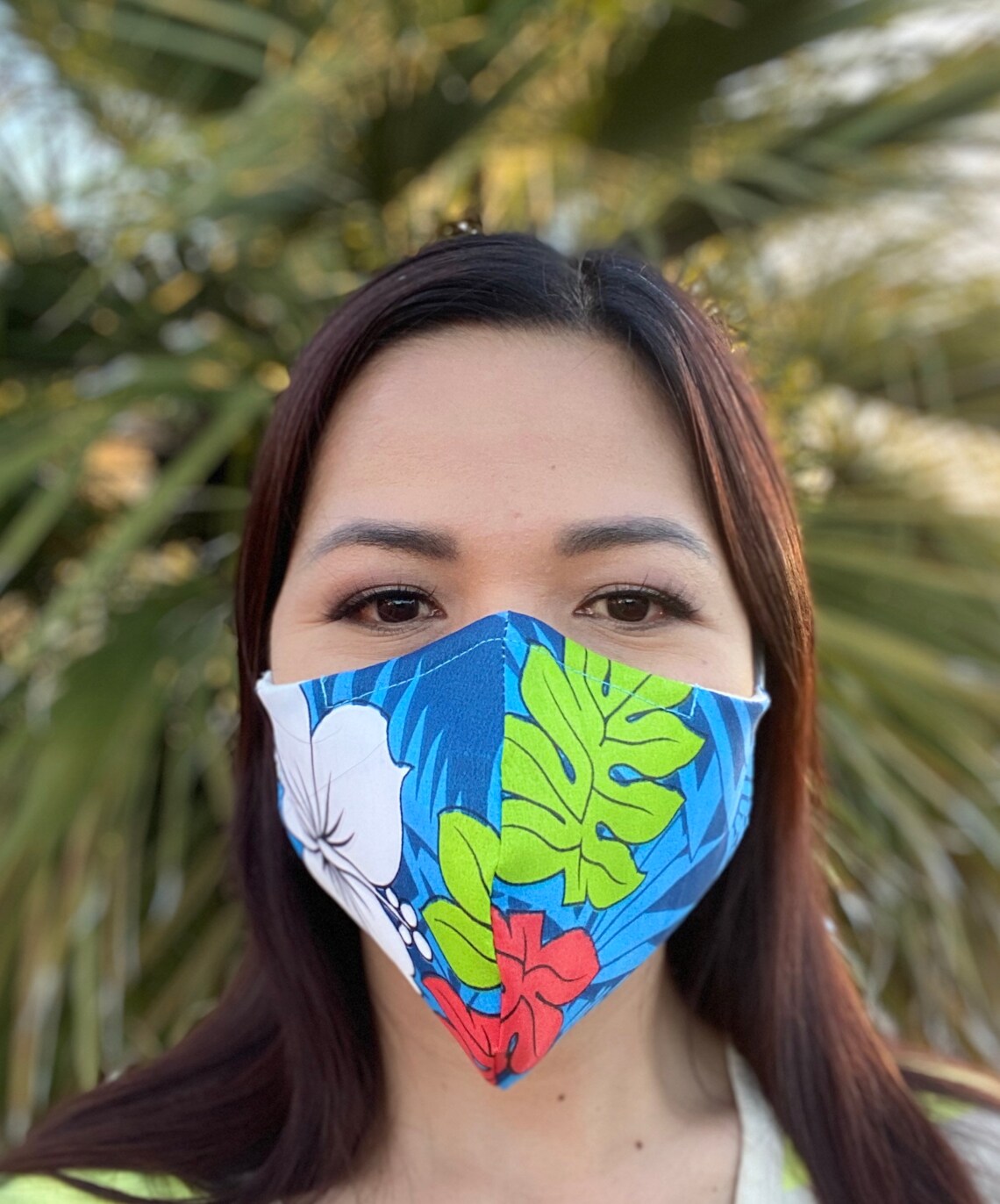 Blue Hawaiian Face Mask Polynesian Design 3 Layers w/ Filter | Etsy