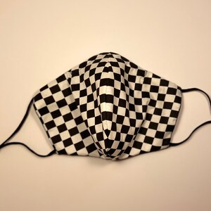 Black and White Checkered Face Mask, Checkered Face Mask for Men and ...