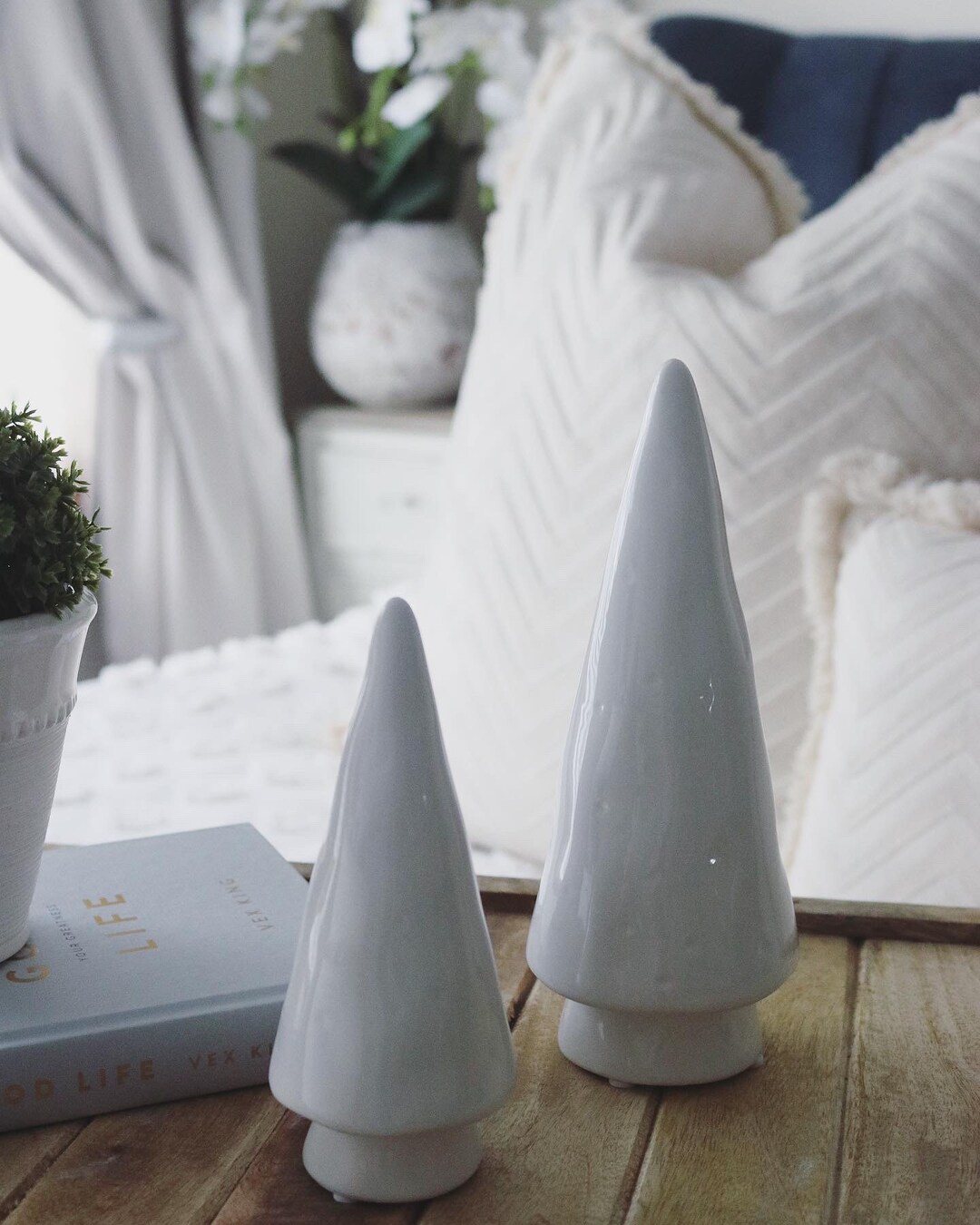 White Ceramic Christmas Tree Ornament 2 Sizes Available - Etsy UK